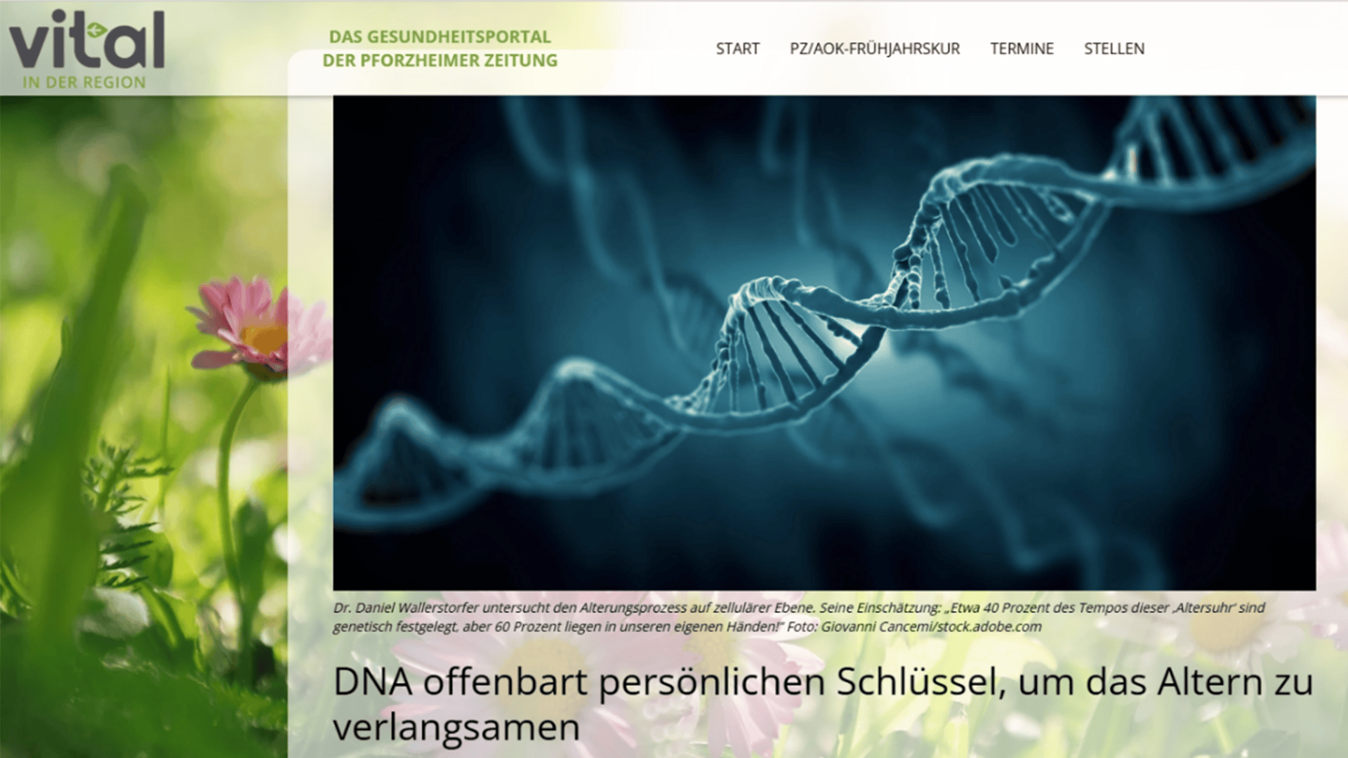 Vital in der Region - DNA reveals the key to slowing down aging | Novogenia